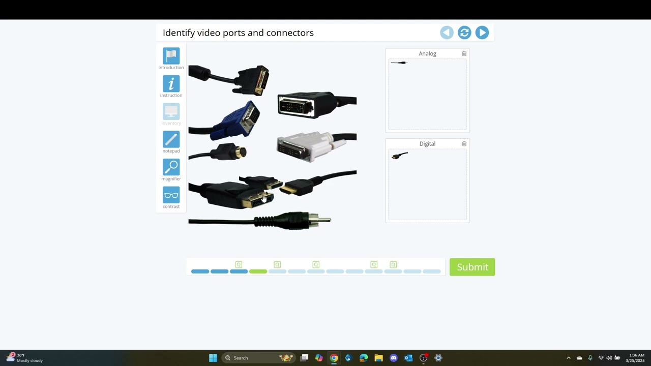 Advanced Hardware Lab 6-3: Identify Video Ports and Connectors 
