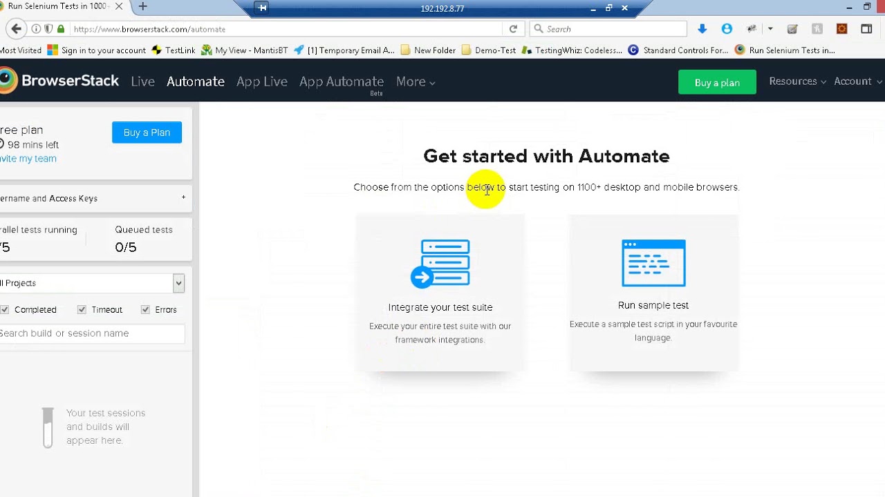 Test Script Execution Over cloud execution platform - BrowserStack