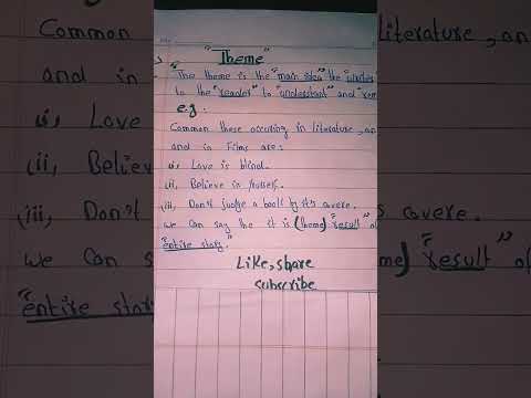 Definition of#Theme#by#APNA literature#