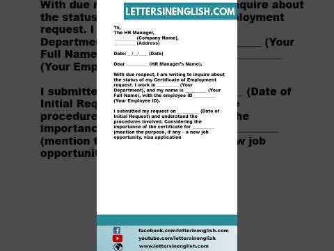 Follow up Letter for Certificate of Employment