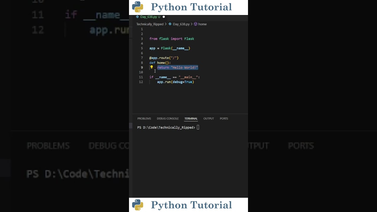 Build Your First Flask App In 60 Seconds | Python Tutorial
