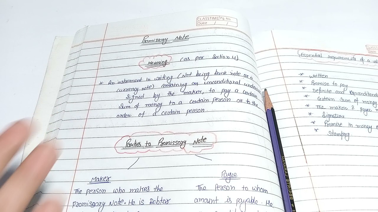 Promissory note || Negotiable instruments act || B.com, M.com, BBA, MBA