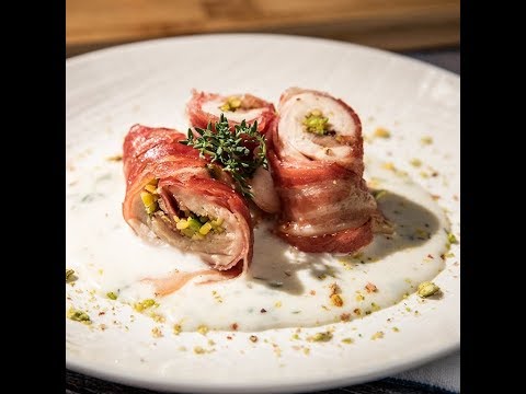 Bacon Chicken Roll Ups with Cheese Sauce