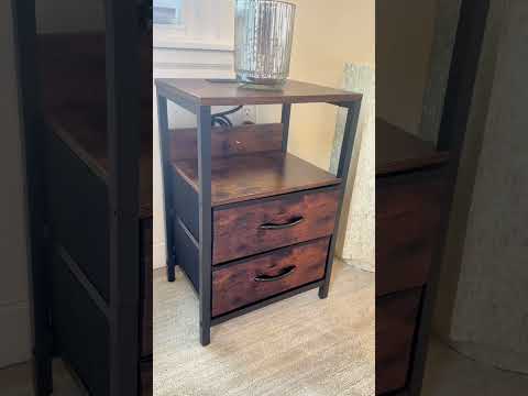This Nightstand is easy to assemble, well made, has plenty of storage, & charging ports! #amazonfind