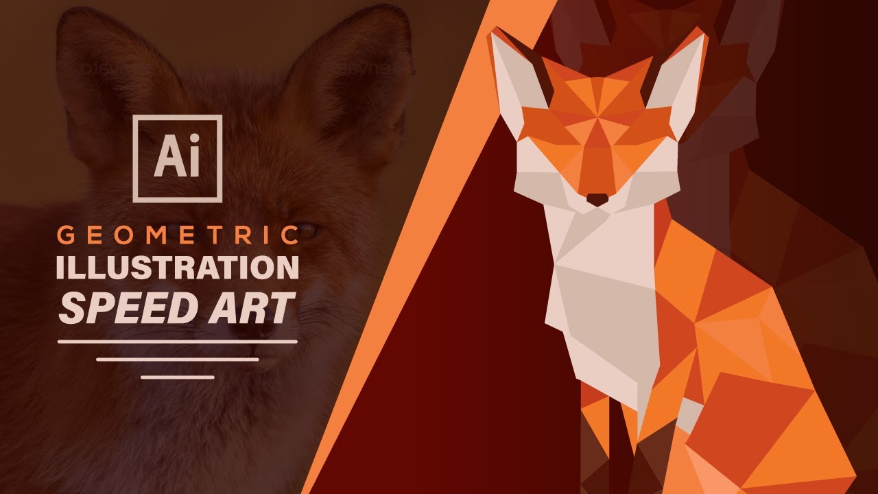 Fox Geometric Illustration - Adobe illustrator tutorials