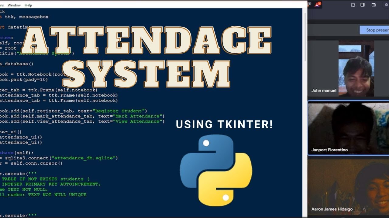 Attendance system with SQLite using Tkinter!