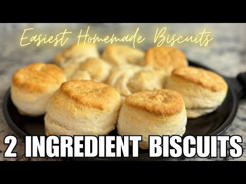 2 Ingredient Biscuits - Easiest Homemade Biscuit Recipe You Can Make - Cream Biscuits - 20 Minutes