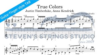 Justin Timberlake, Anna Kendrick - True Colors (Guitar Fingerstyle Solo) by Steven's Strings ...