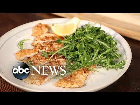 Chef Jamie Oliver prepares his 20-minute, easy crispy garlicky chicken