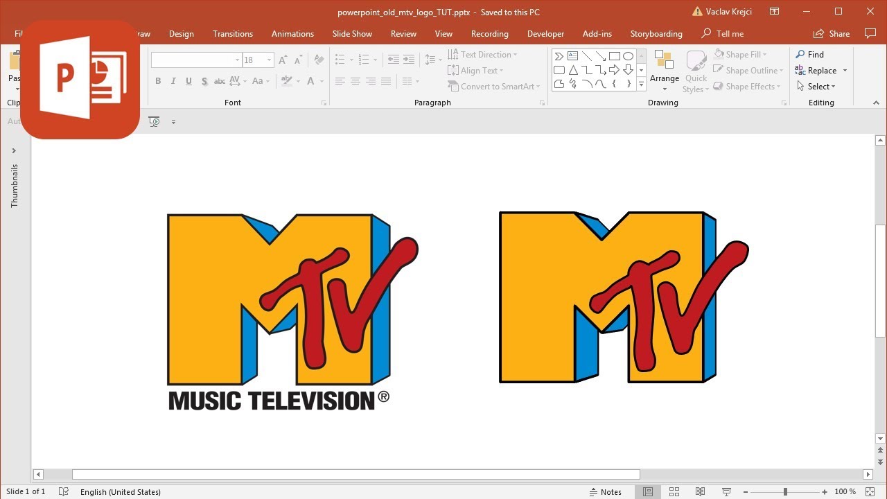 How to create MTV logo in Microsoft PowerPoint (Tutorial)