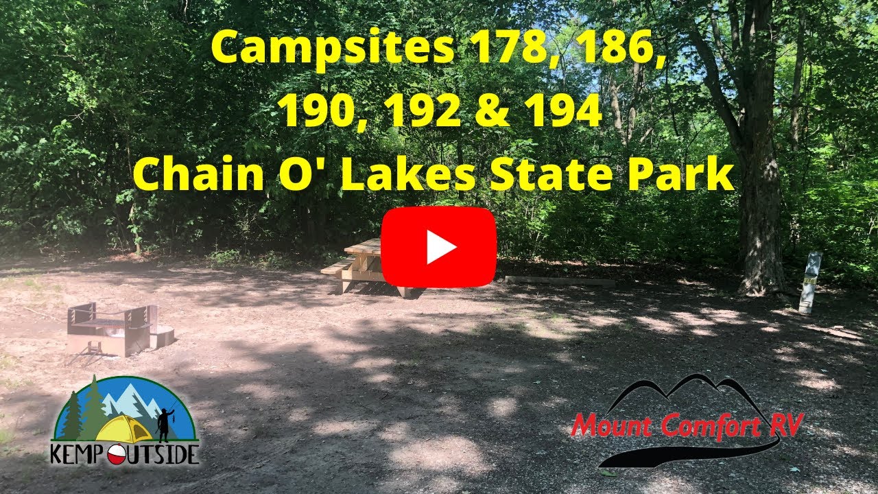Chain O' Lakes State Park Campsites 178, 186, 190, 192 & 194 | Campsite Review | Camping in Indiana