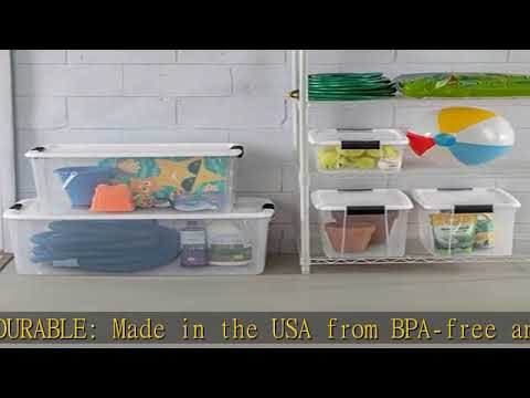 Sterilite 30 Quart Ultra Clear Plastic Stackable Storage Tote Container with Latching Lid (36 Pack)