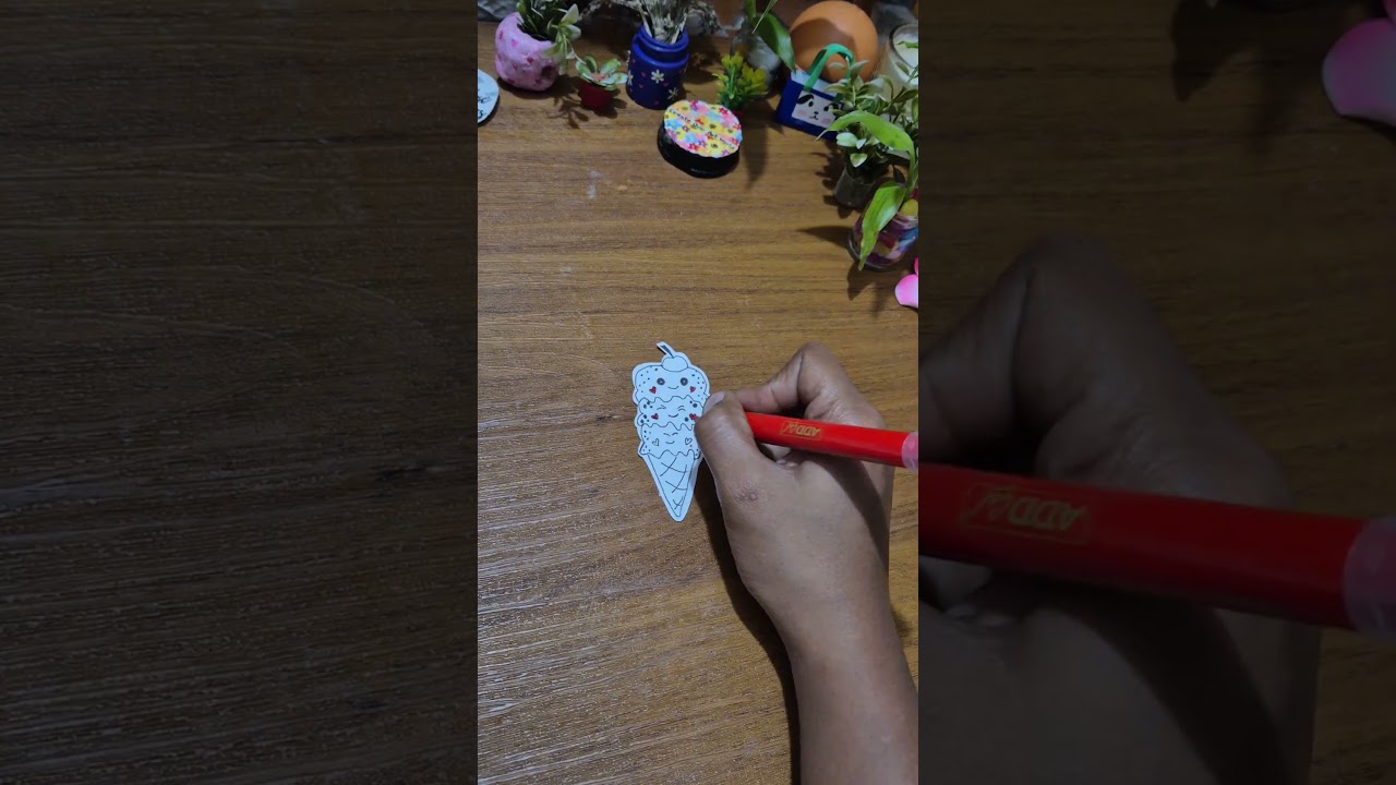 DIY Ice-cream 🍦 Sticker 230/365 Days Challenge #sticker #diycrafts #shorts