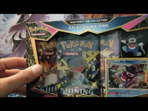Pokemon Shining Fates Galarian Mr. Rime Pin Collection Box Opening (GREAT PULLS!)