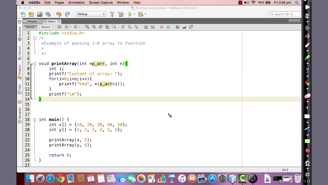 081 Passing one dimensional array to function
