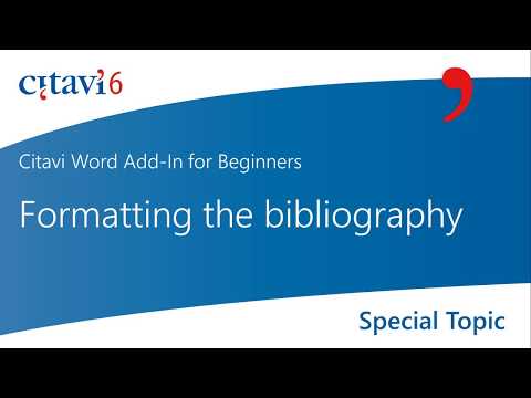 Citavi 6 Word Add-In: Formatting the bibliography (2.13)