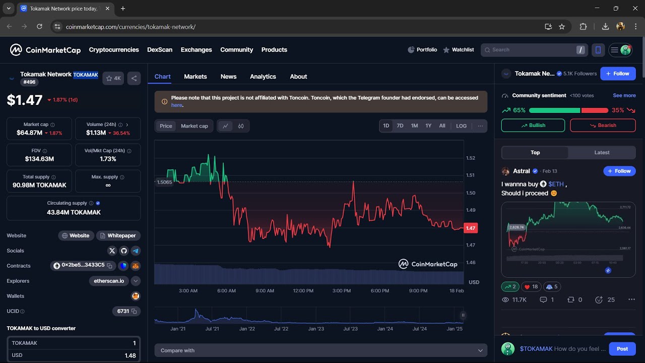 Is Tokamak Network ($TOKAMAK) Token Legit or Scam ??