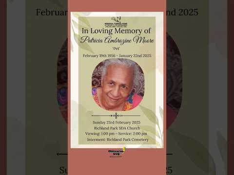 Patricia A. Moore | Funeral Announcement #obituariessvg