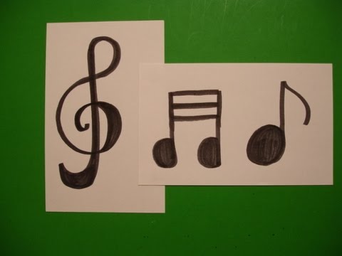 Let's Draw a Treble Clef & Music Notes!
