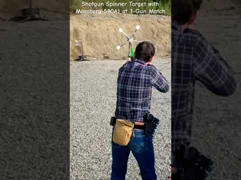 Shotgun Spinner Target with Mossberg 590A1 at 3-Gun Match
