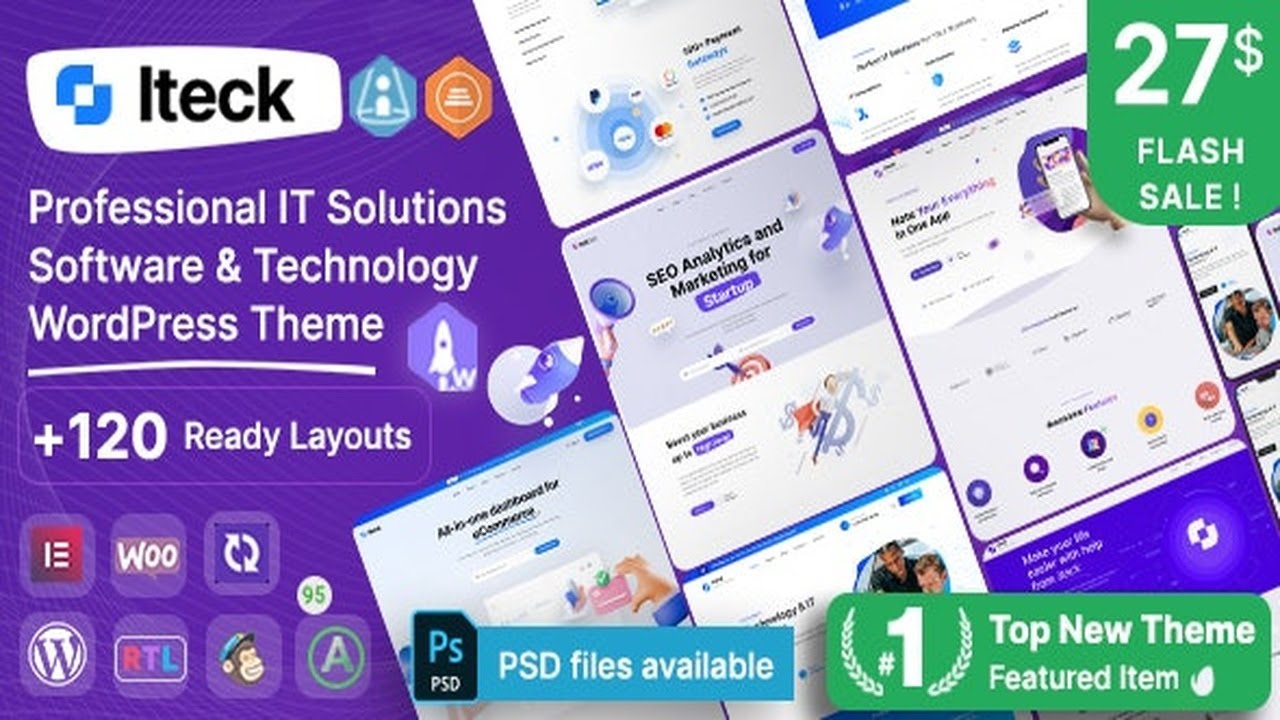 Iteck - Software & Technology Elementor WordPress Theme Free Download