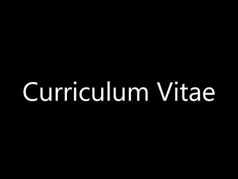 Curriculum Vitae Pronunciation