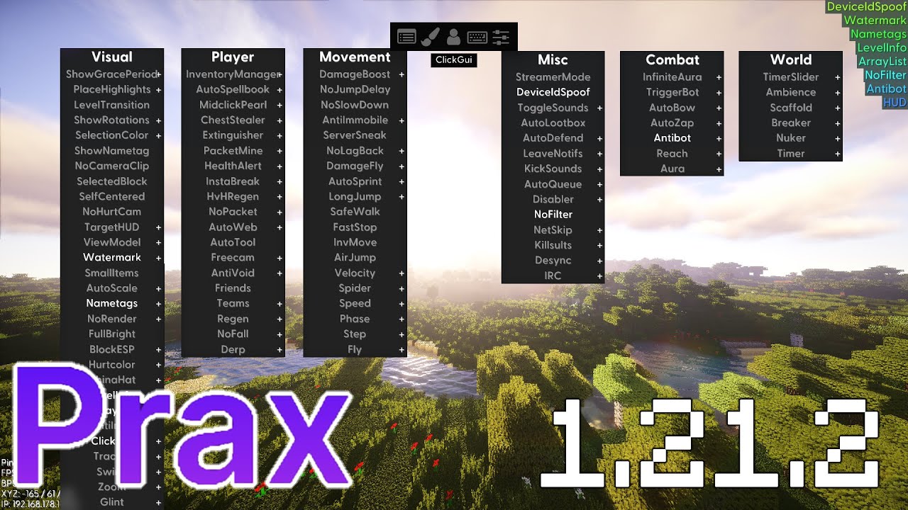 The Most OP Hacked Client For 1.21.2 - PRAX Client Minecraft Bedrock Edition (Download)