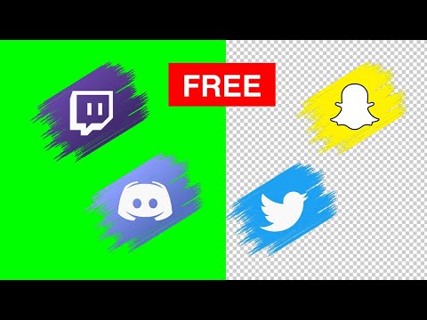 Twitter, Snapchat, Discord, Twitch logo animation | green screen, transparent background