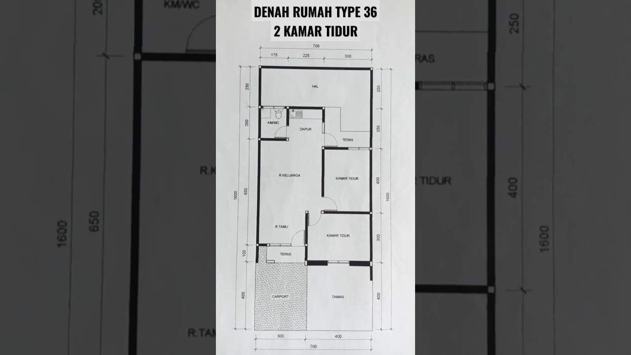 DENAH RUMAH TYPE 36 || 2 KAMAR TIDUR YANG LUAS !!