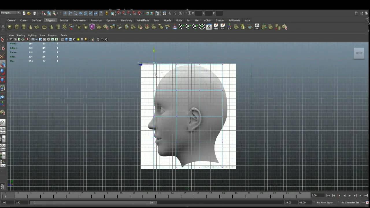 Maya Modelling Human Head Tutorial part 1