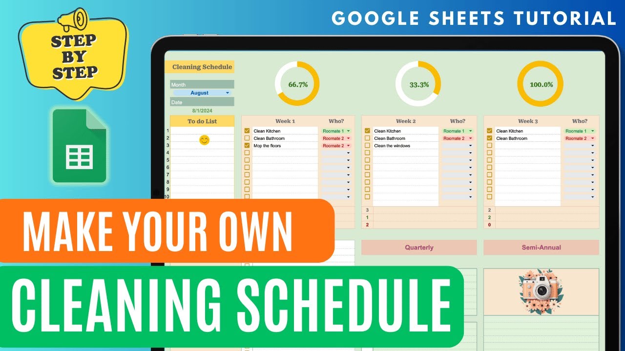 How to Create a Cleaning Schedule in Google Sheets | Personalized house chores (Simple and Easy)