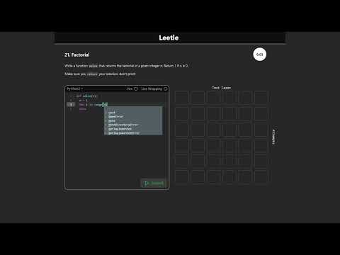 Daily Leetle - Day 21 (Factorial)