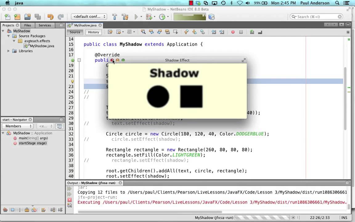Use Shadow, DropShadow, and InnerShadow JavaFX 3.1