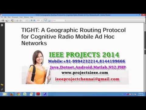 TIGHT A Geographic Routing Protocol for Cognitive Radio Mobile Ad Hoc Networks