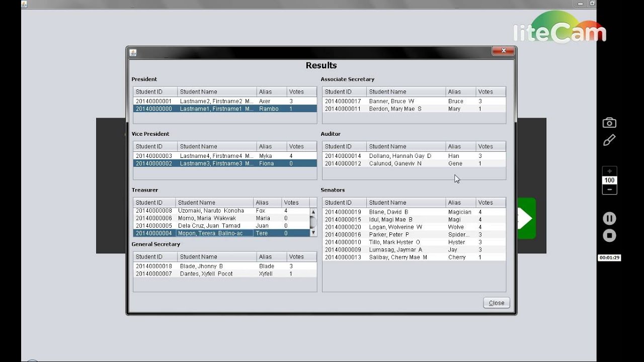 automated voting system using java