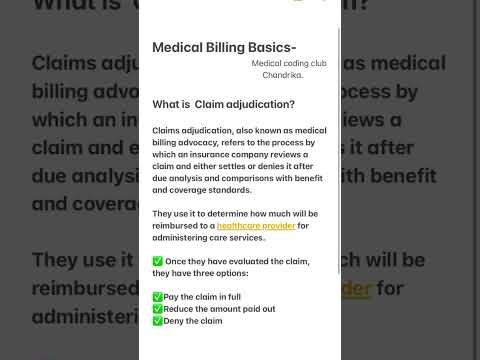 What is Claim adjudication in Medical billing? #medicalbilling #medicalcodingandbilling #cpc 📚