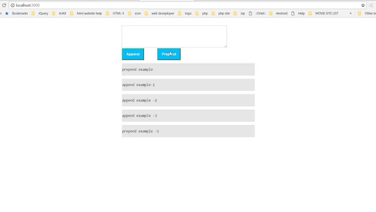 Append Or Prepend HTML Using ReactJS