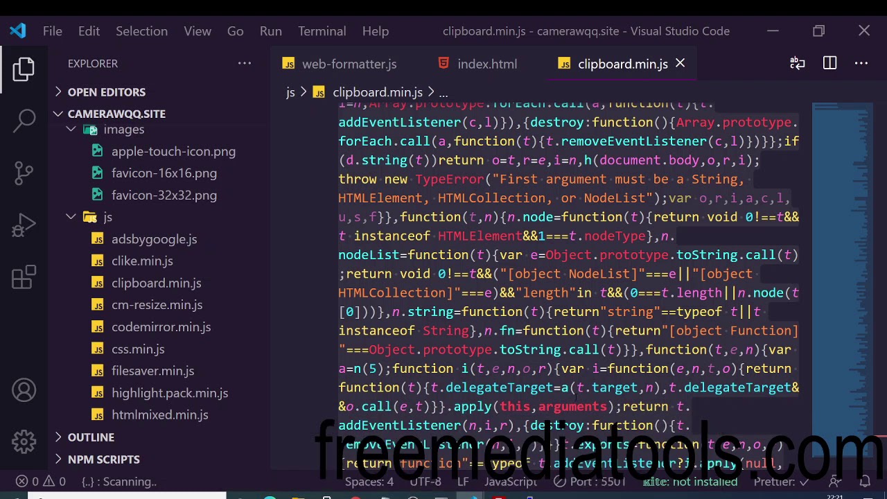 Build a Unminify JS,HTML,CSS JSON & XML Source Code Online Tool in Javascript Full Project