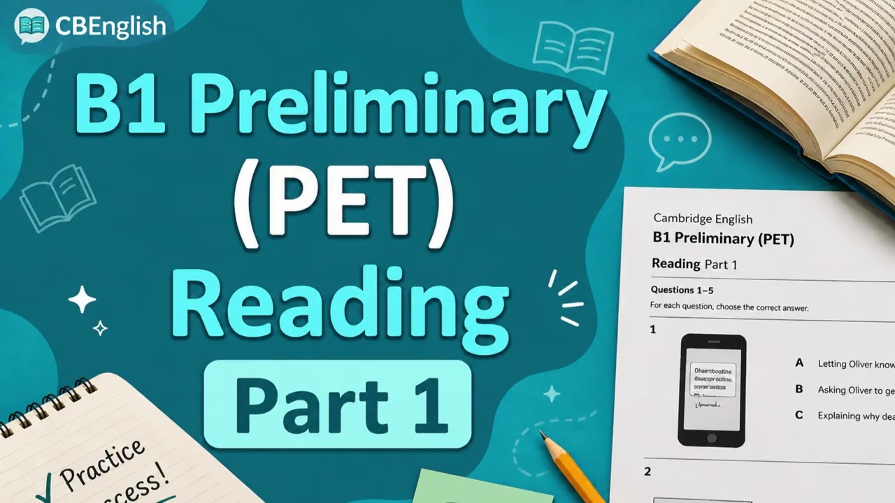 B1 Preliminary (PET) Reading Part 1 - Multiple Choice (with answers)