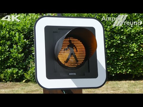 [4K] SWARCO Futura Coution Pedestrian Traffic Light Ø300