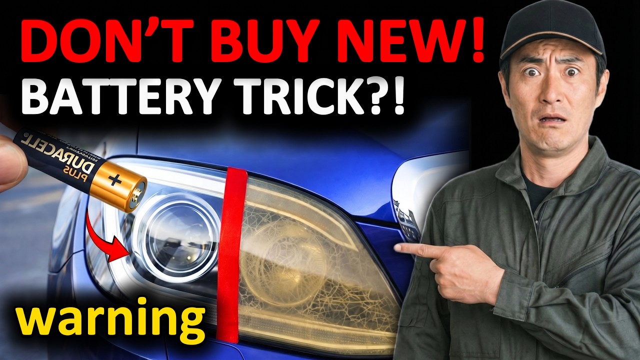 Restore Old Headlights to NEW in 1 Minute with Old Batteries! Genius Trick SECRET