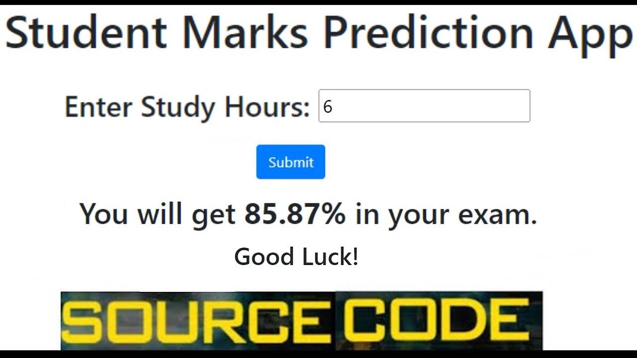 Student Marks Prediction Machine Learning Project With Flask - Source Code | UBprogrammer