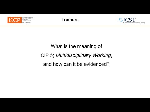 What is the meaning of CiP 5; Multidisciplinary Working, and how can it be evidenced?