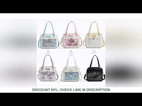 Y2K Cute Bow Ita Bag Girl Transparent Messenger Bag Women Fashion Shoulder Crossbody Bag Ladys DIY B