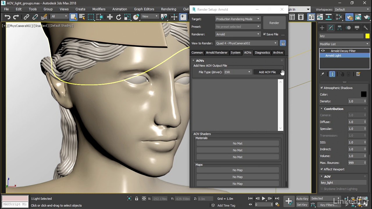 10. Rendering light groups with Arnold AOVs