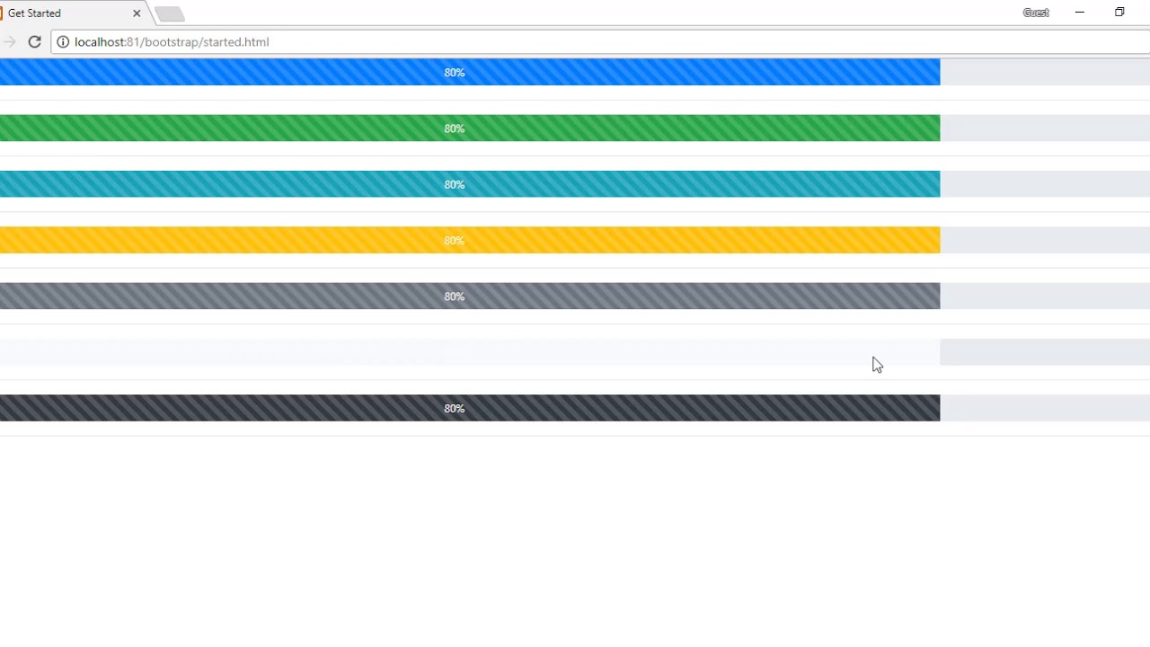 11 - Bootstrap 4 Progress Bars Classes