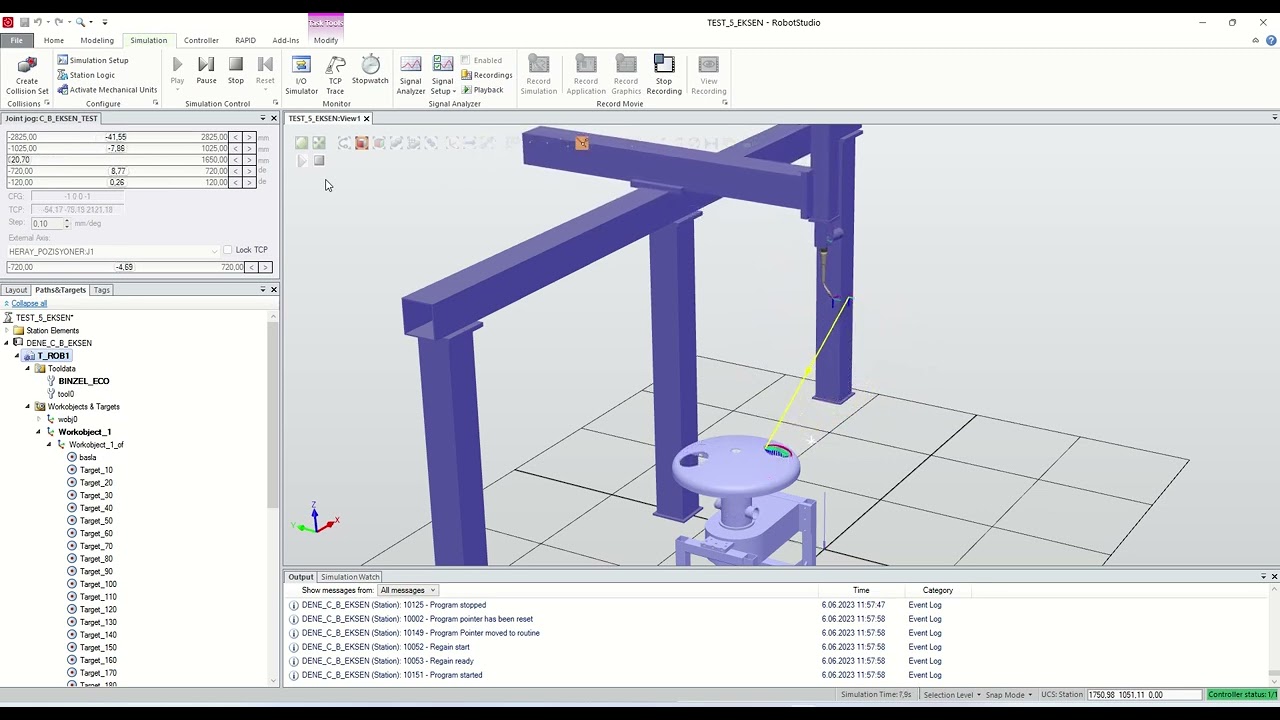 ABB RobotStudio Standalone Controller and Positioner simulation.