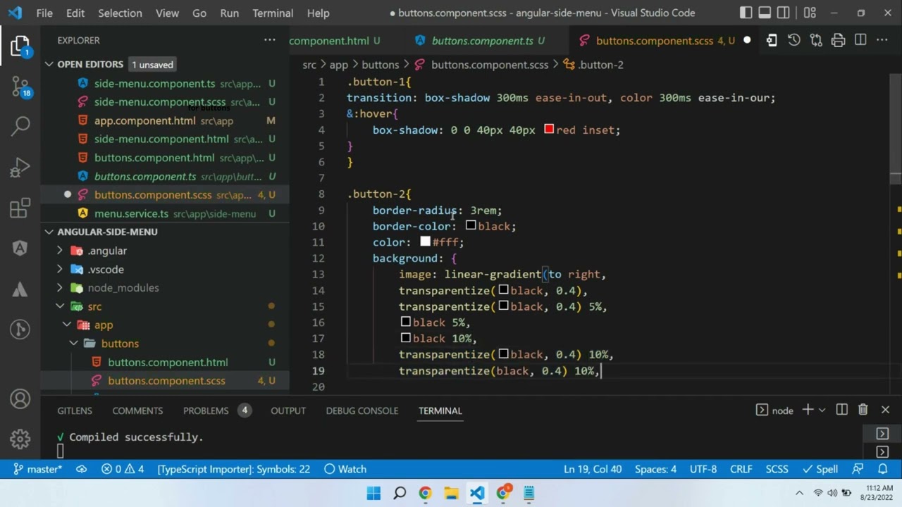 Styling buttons in angular part-2