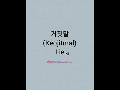 What is LIE😐 in KOREAN 🇰🇷 language 🤗Learn Korean, Study Korean #shorts #learnkorean