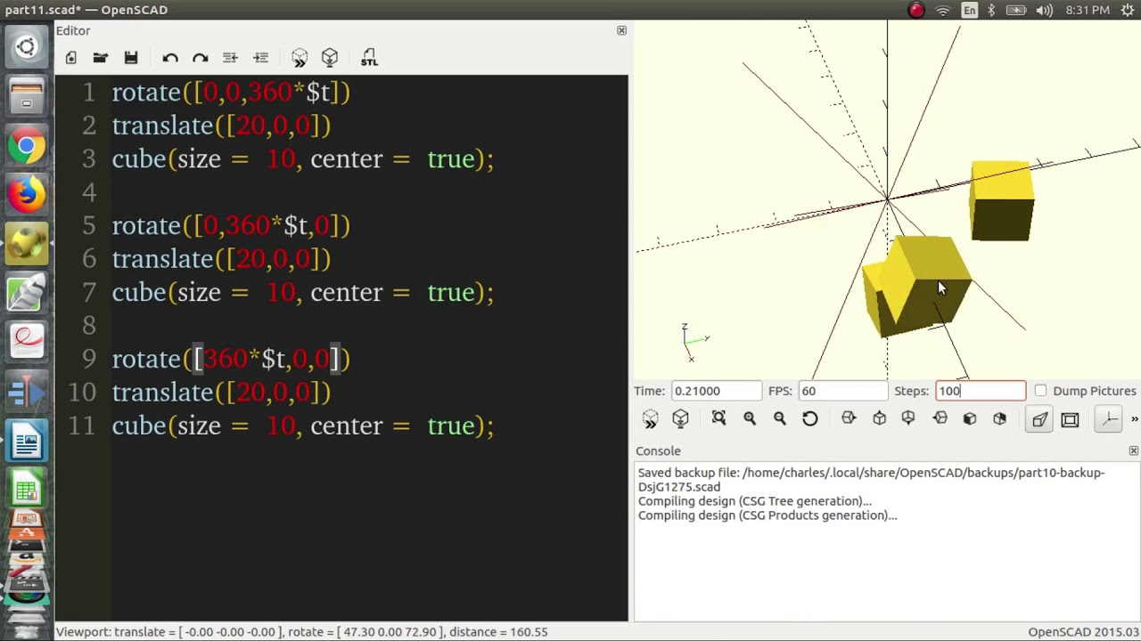 Animation-OpenSCAD Tutorial 11